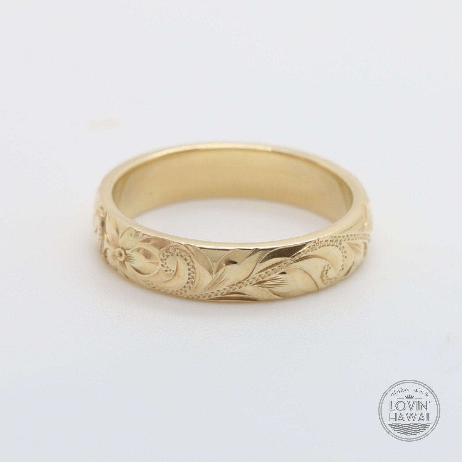 Hawaii Wedding Ring Floral Gold Ring Women Hawaii Ring-gold - Etsy