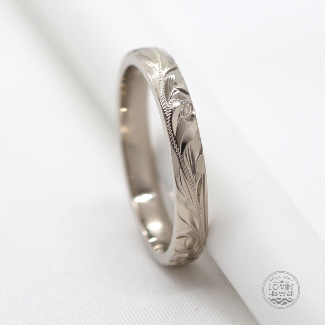 Hawaiian Ring, Hawaii Wedding Ring, Flower Wedding Ring, Dainty Wedding ...