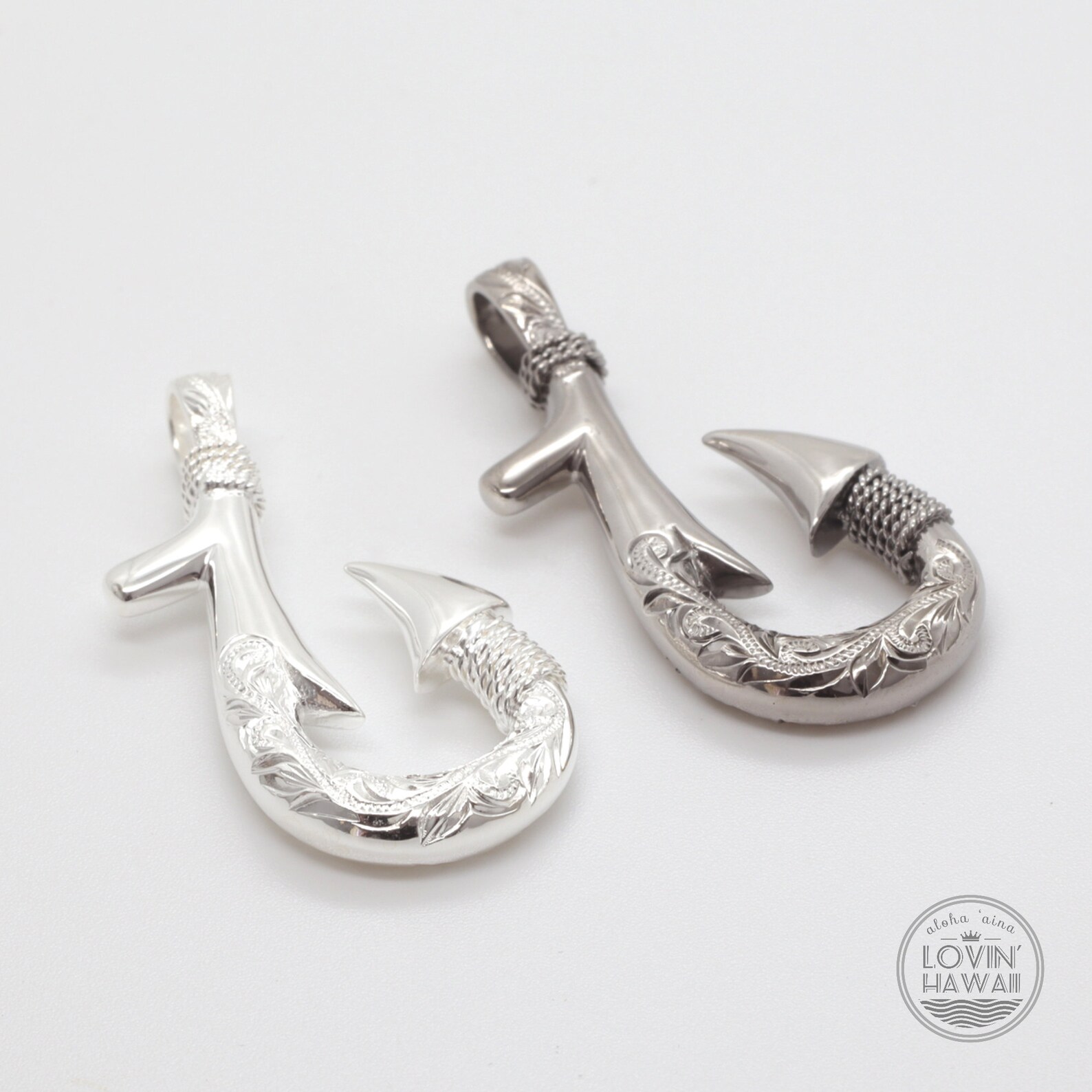 Silver Fish Hook Pendant, Hawaiian Jewelry, Fishhook Jewelry, Hawaiian ...