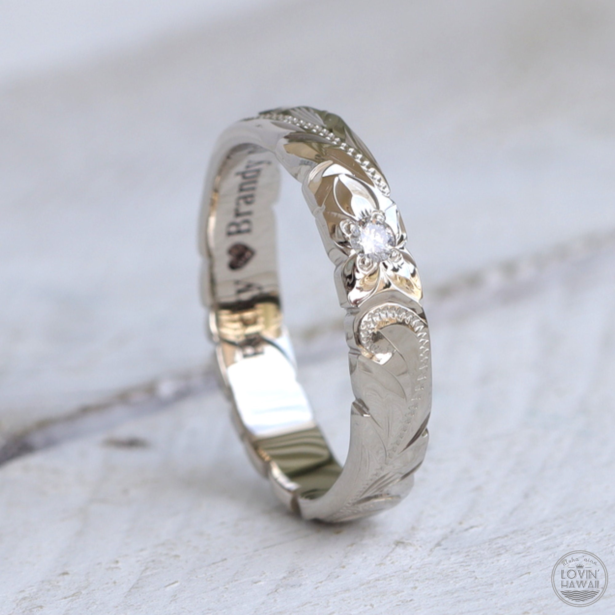 Stackable Gold Rings With Diamond Hawaiian Ring Hawaiian - Etsy