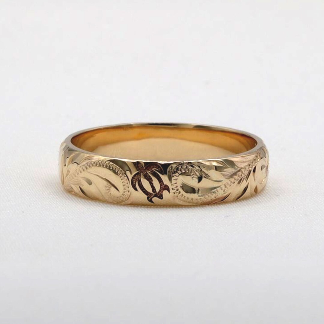 Sea Turtle Wedding Ring From Hawaii, Made of Solid 14K Gold, Hand ...