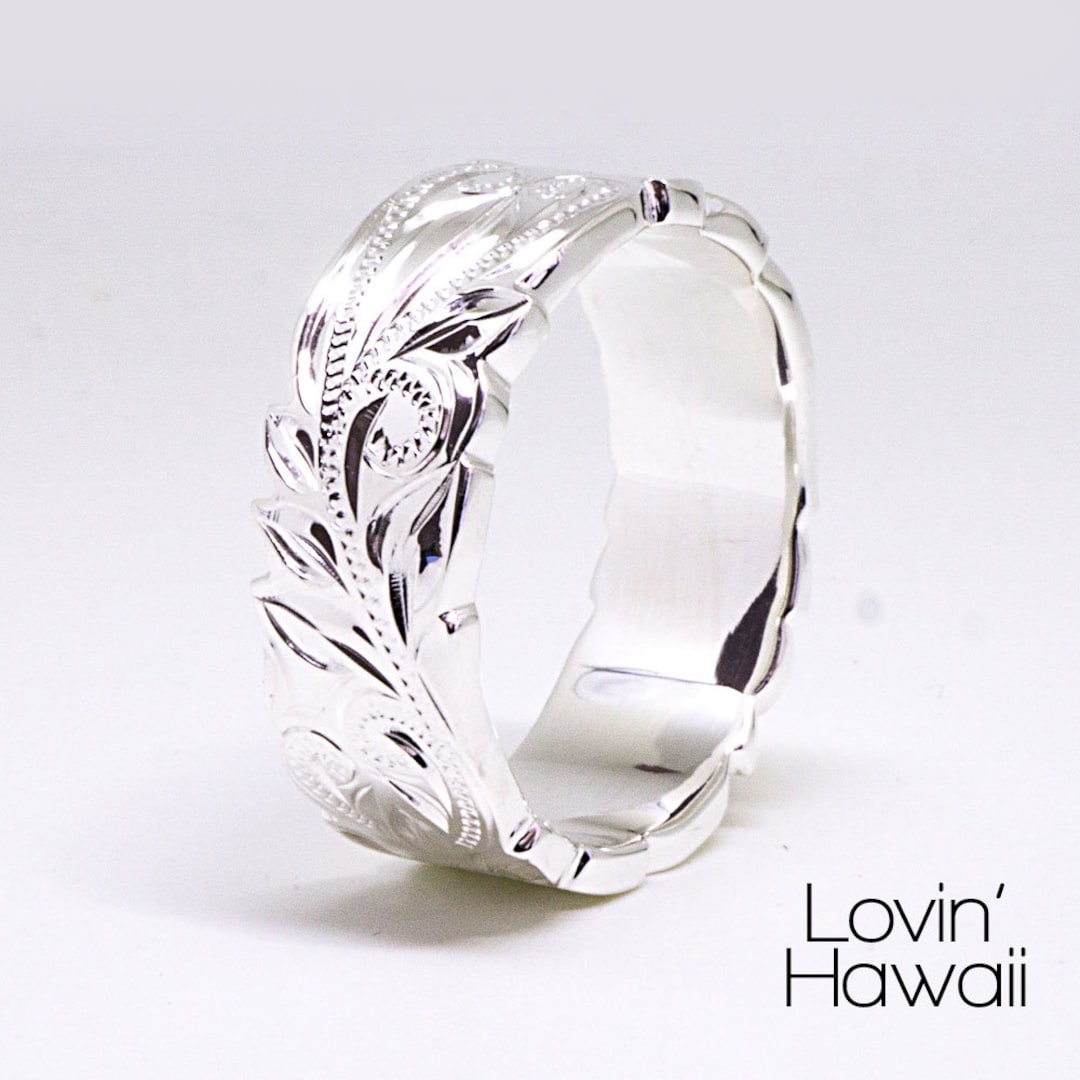 Hawaiian Ring, Hawaii Wedding Bands, Nature Ring Silver, Handmade ...