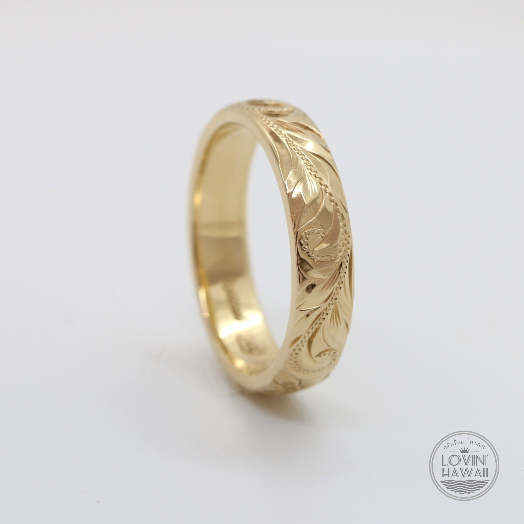 Hand Made Hawaii Wedding Ring, Hawaiian Ring, Floral Wedding Ring ...