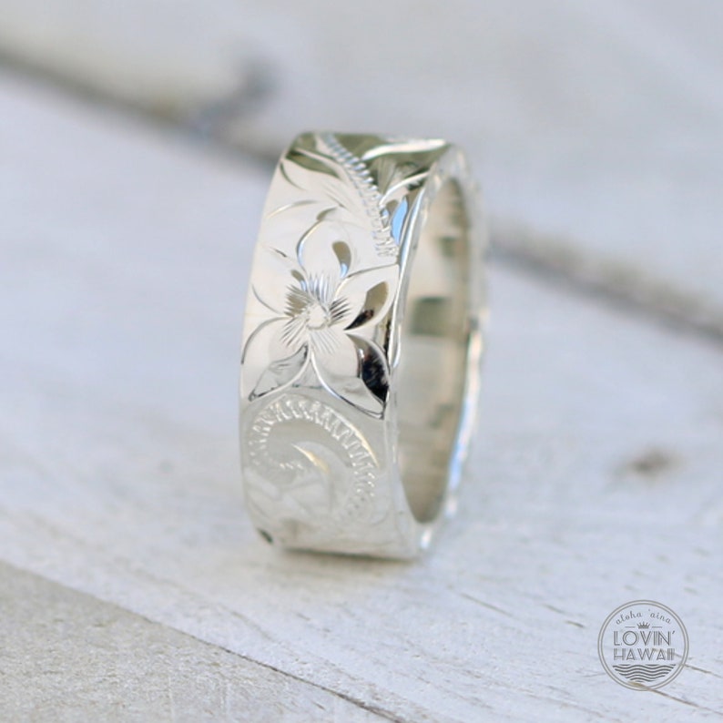 Flower Wedding Ring Hawaii Wedding Ring Handmade Rustic | Etsy