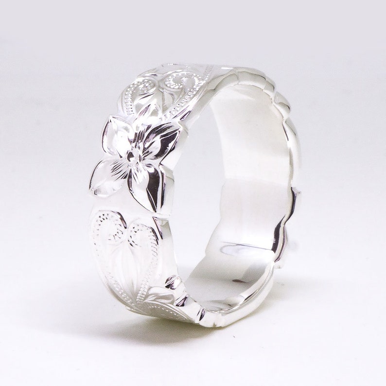 Hawaiian Ring Hawaii Wedding Bands Nature Ring Silver - Etsy