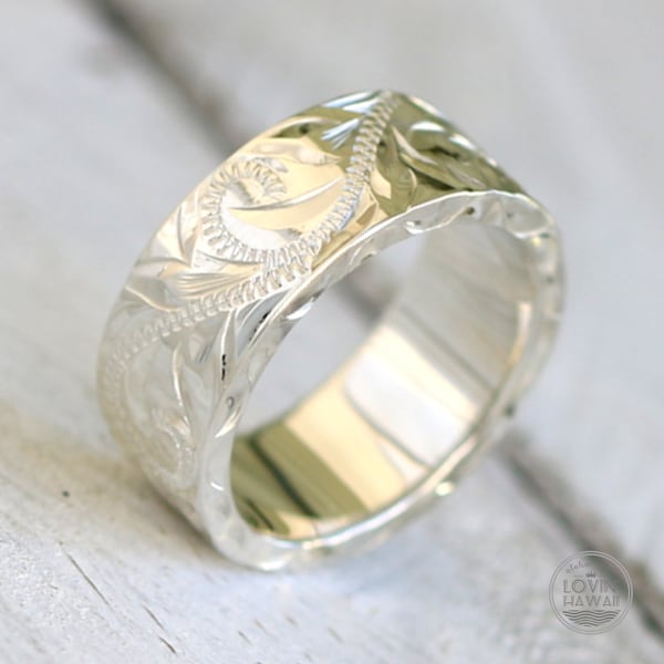 Diamond Flower Wedding Ring, Boho Wedding Ring, Hawaii Wedding Ring ...
