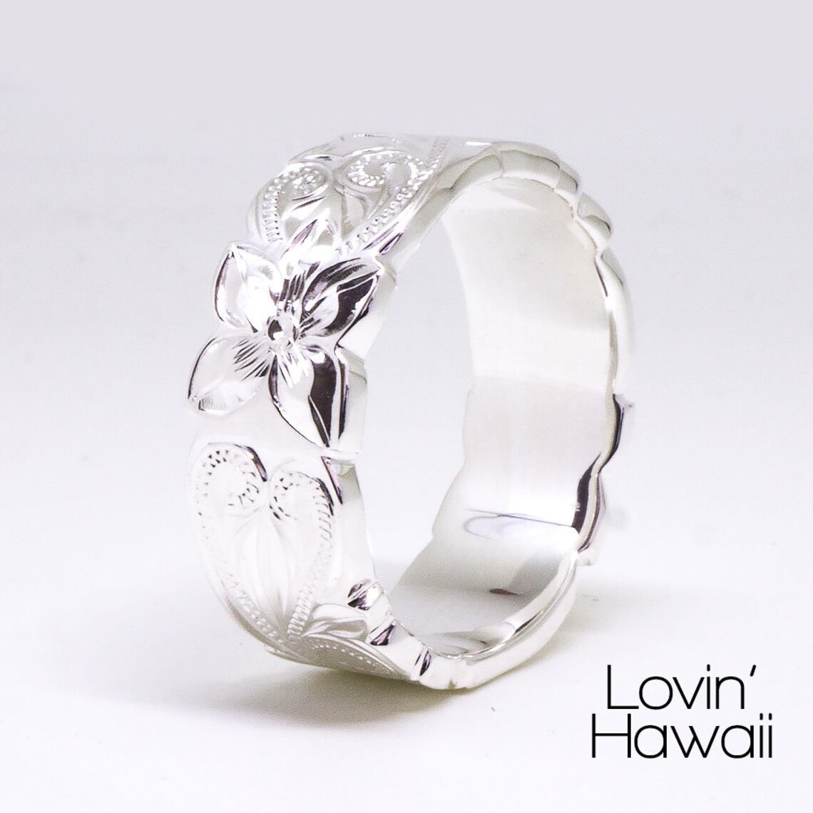 Hawaiian Ring Hawaii Wedding Bands Nature Ring Silver - Etsy