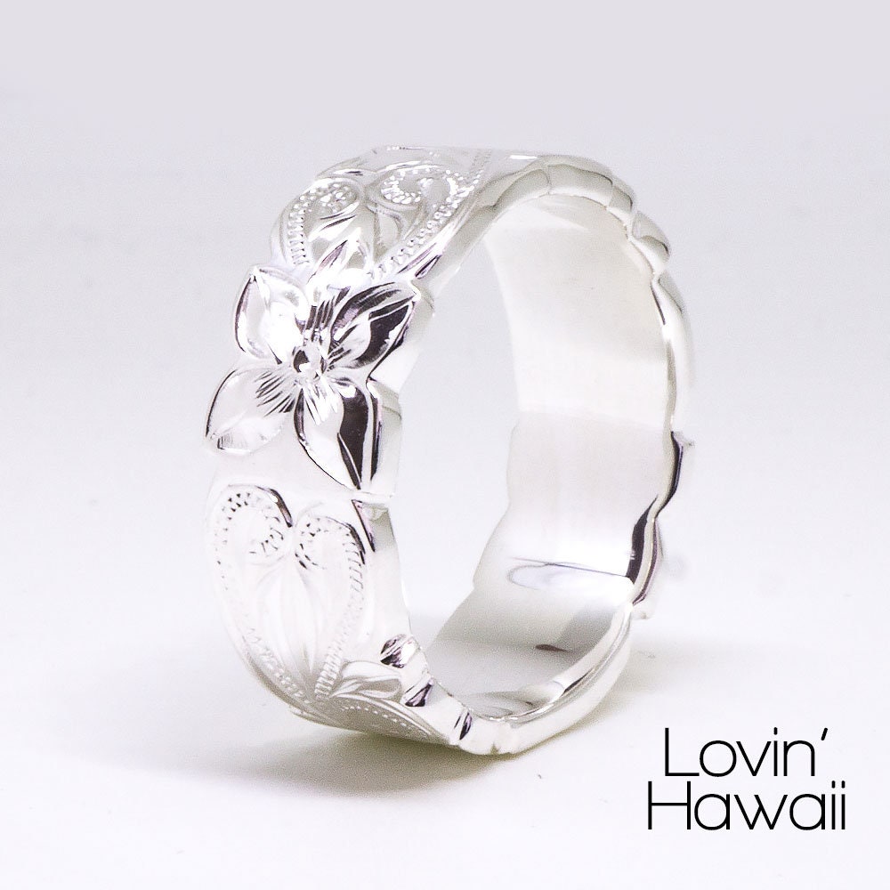 Hawaiian Ring, Hawaii Wedding Bands, Nature Ring Silver, Handmade ...