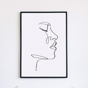 Abstract Female Face Print, Printable One Line Drawing, Feminine ...