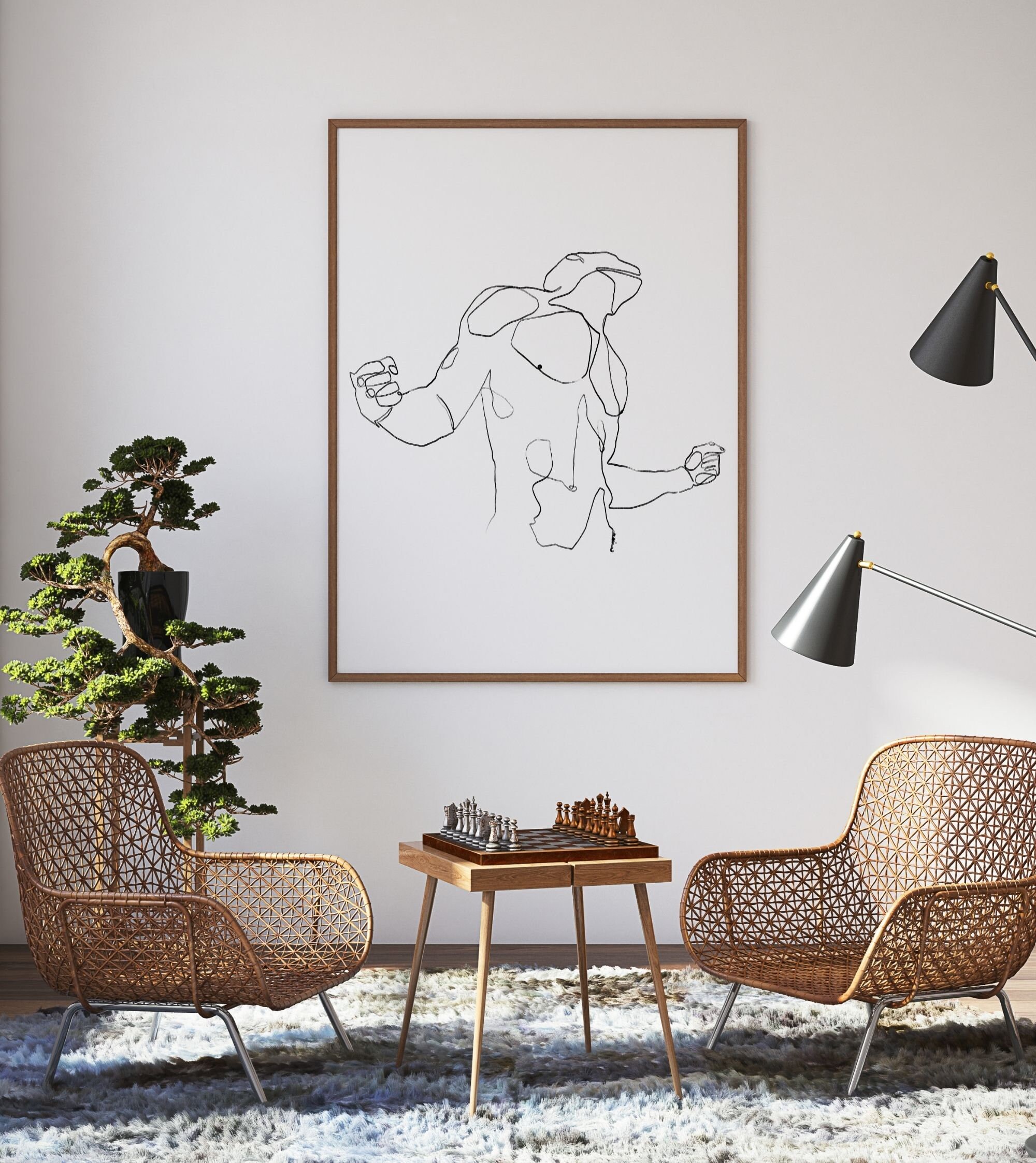 Testosterone Printable One Line Drawing Masculine Body - Etsy