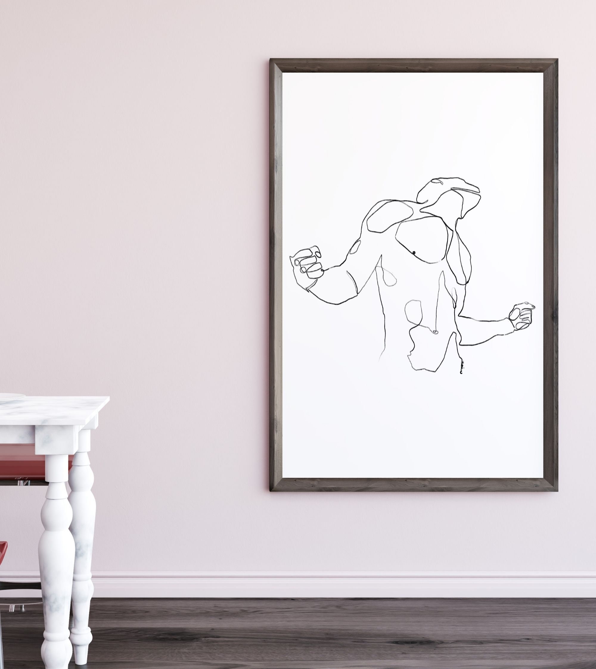 Testosterone Printable One Line Drawing Masculine Body - Etsy