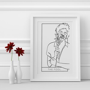The Fool, Tarot Cards, Printable One Line Drawing, Masculine Continuous ...