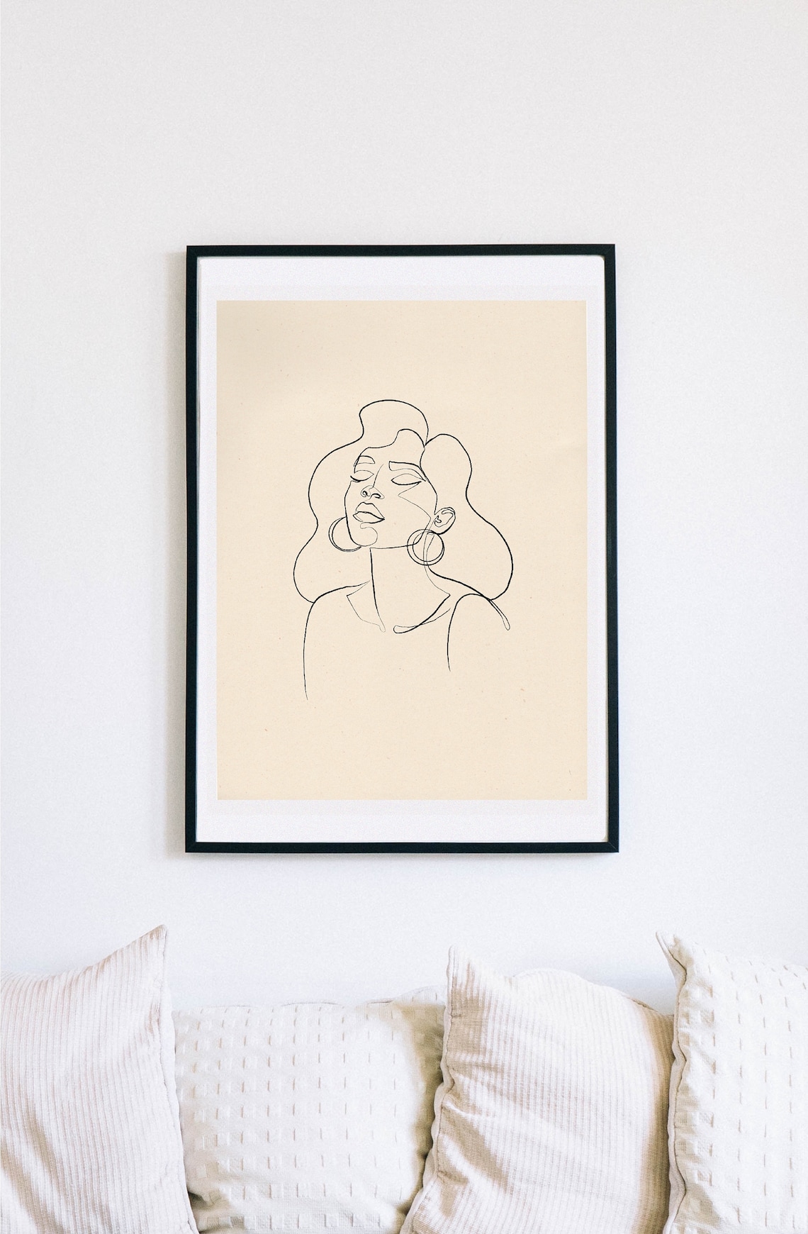 Ethereal Black Woman One Line Drawing Black Minimalism | Etsy