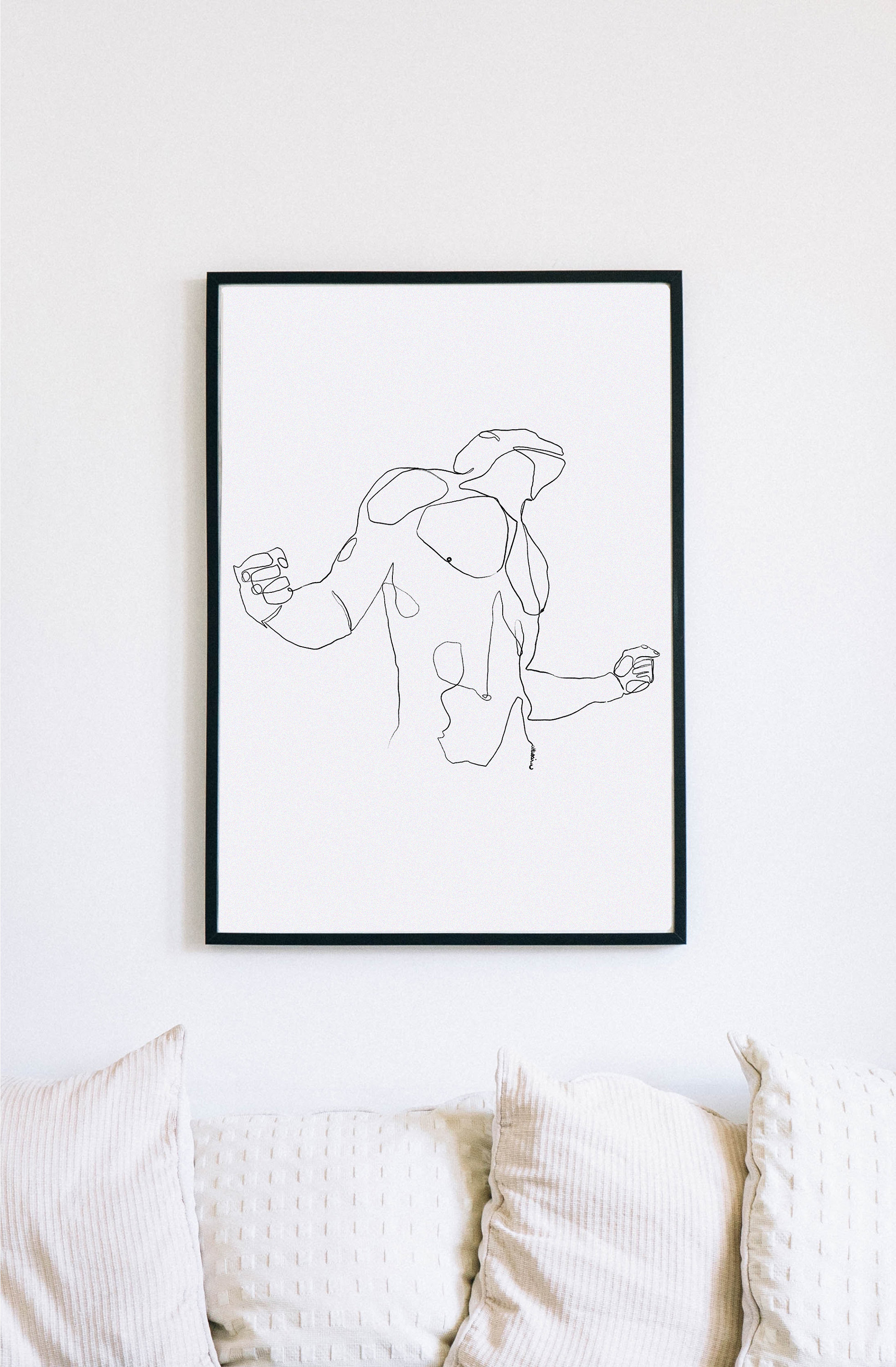 Testosterone, Printable One Line Drawing, Masculine Body, Minimalist ...