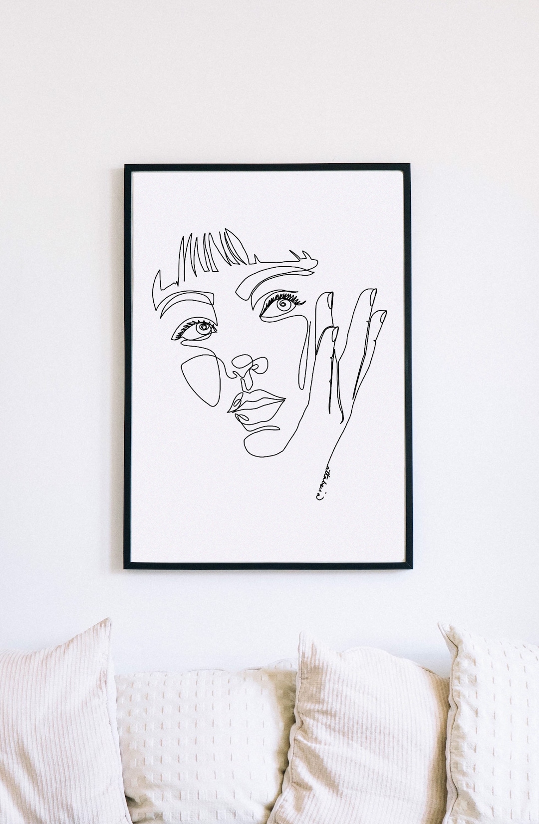 Abstract Female Face Print, Printable One Line Drawing, Feminine ...
