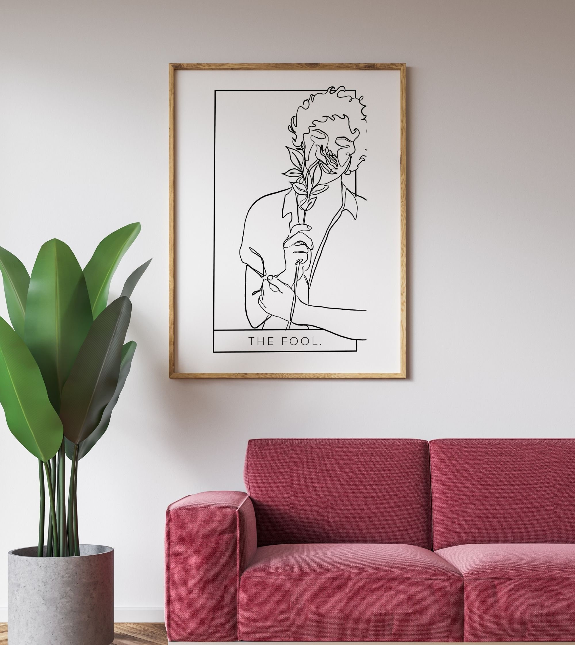 The Fool, Tarot Cards, Printable One Line Drawing, Masculine Continuous ...