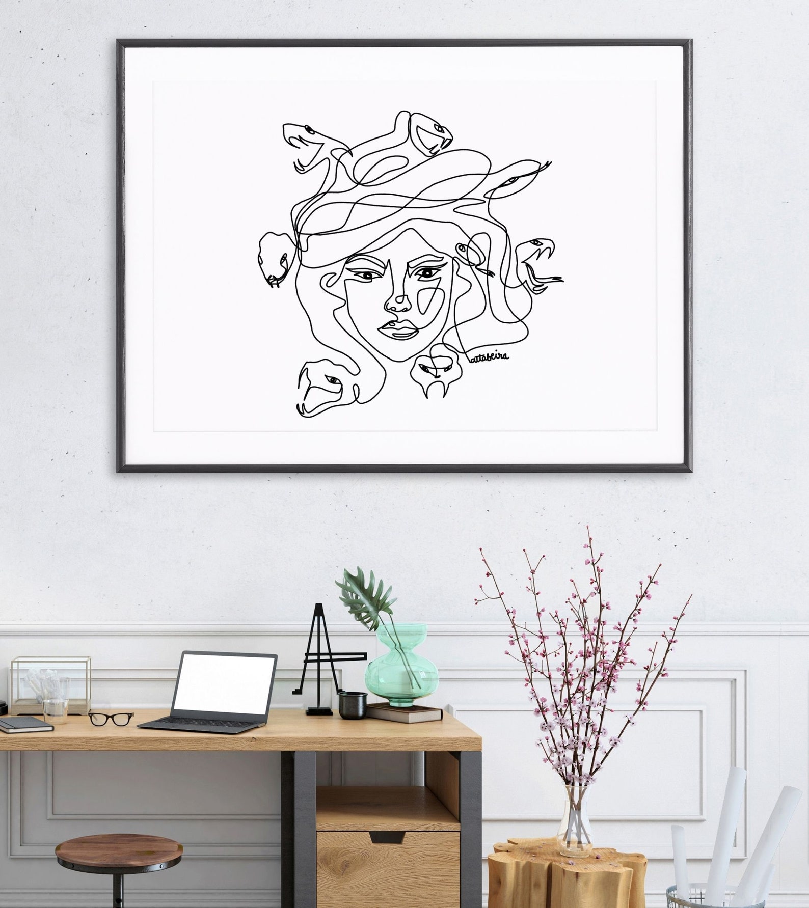 Medusa, Greek Mythology, Printable One Line Drawing, Feminine ...