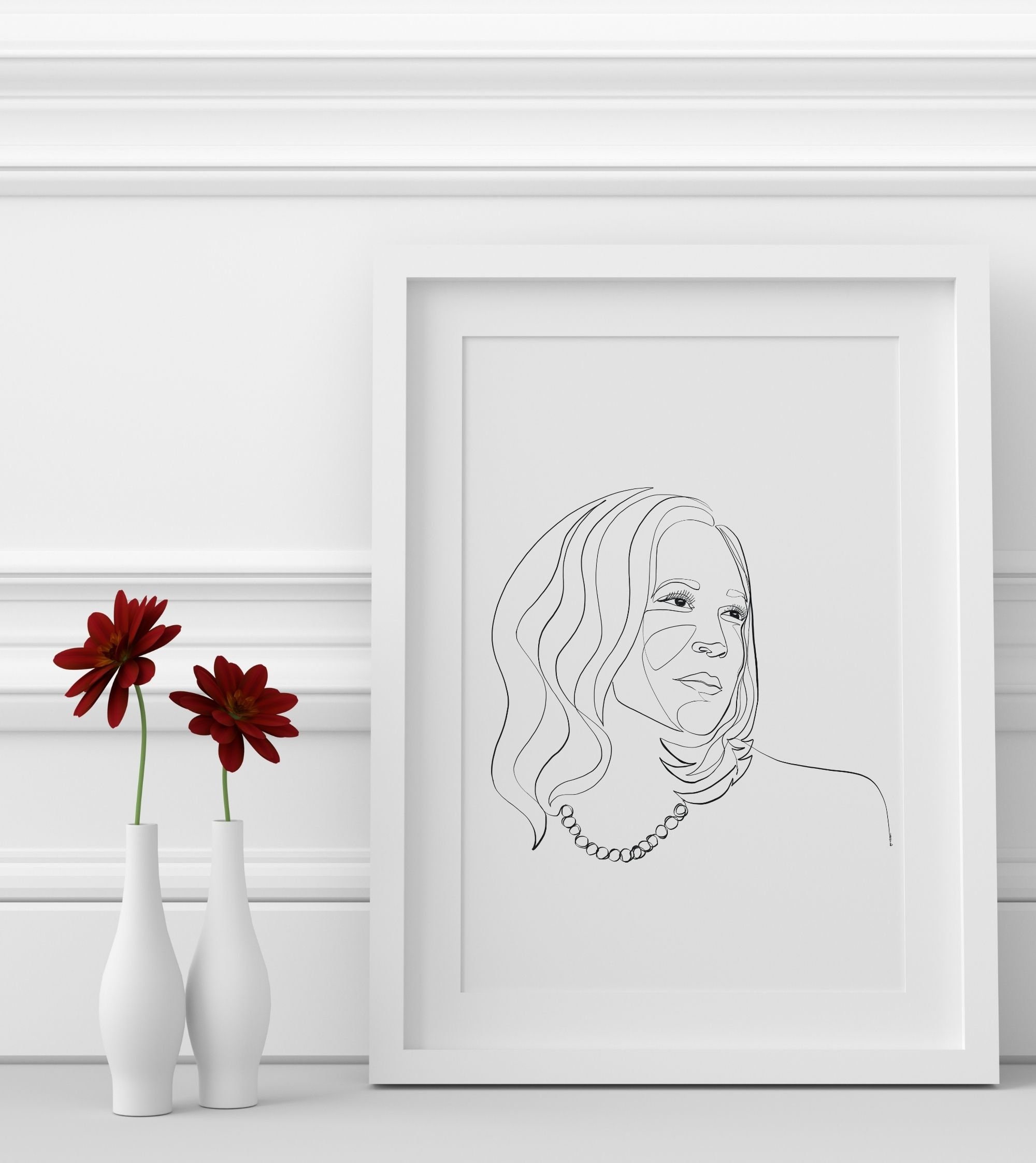 Kamala, Kamala Harris, Printable One Line Drawing, Feminine, Minimalist ...