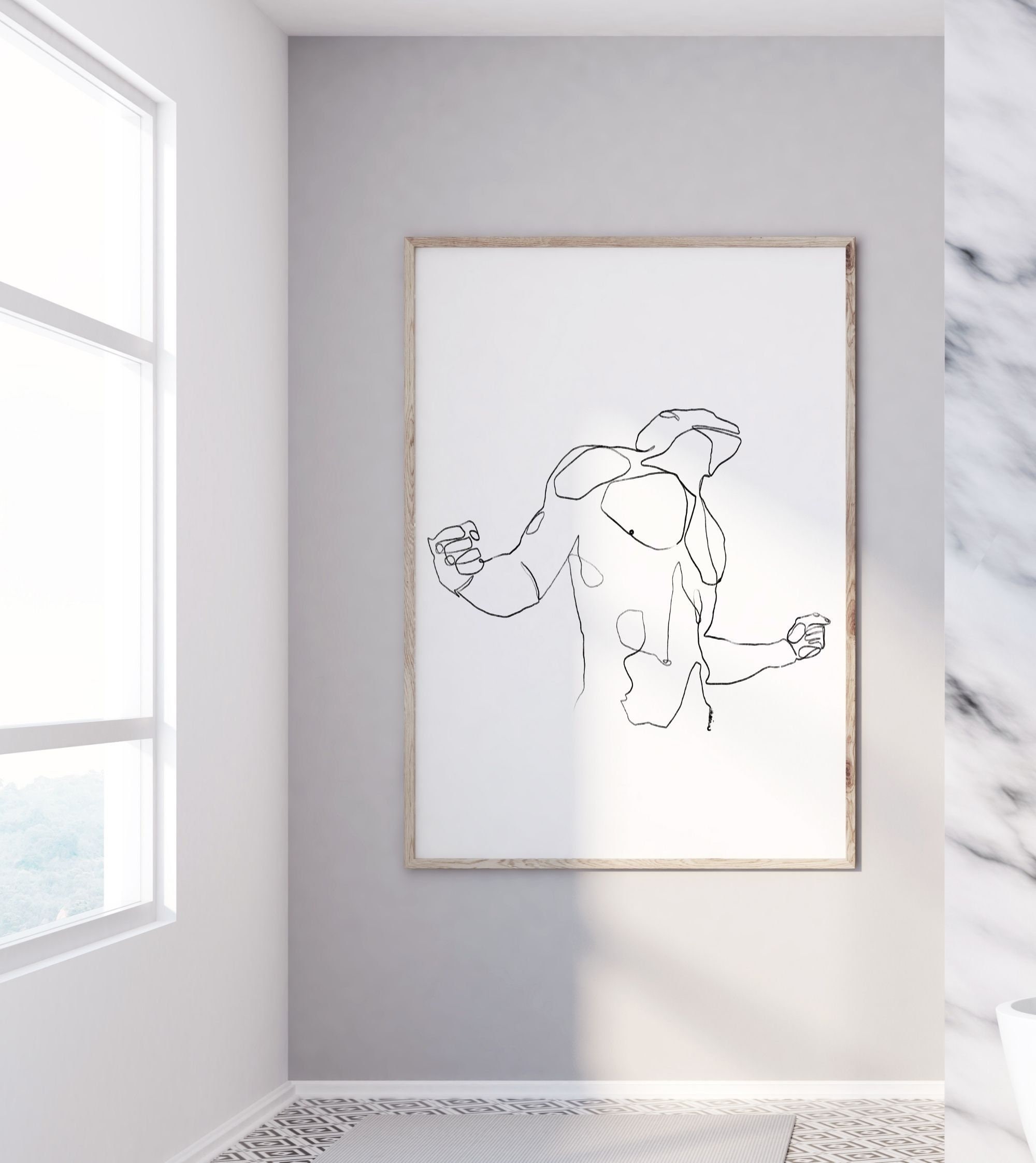 Testosterone Printable One Line Drawing Masculine Body - Etsy