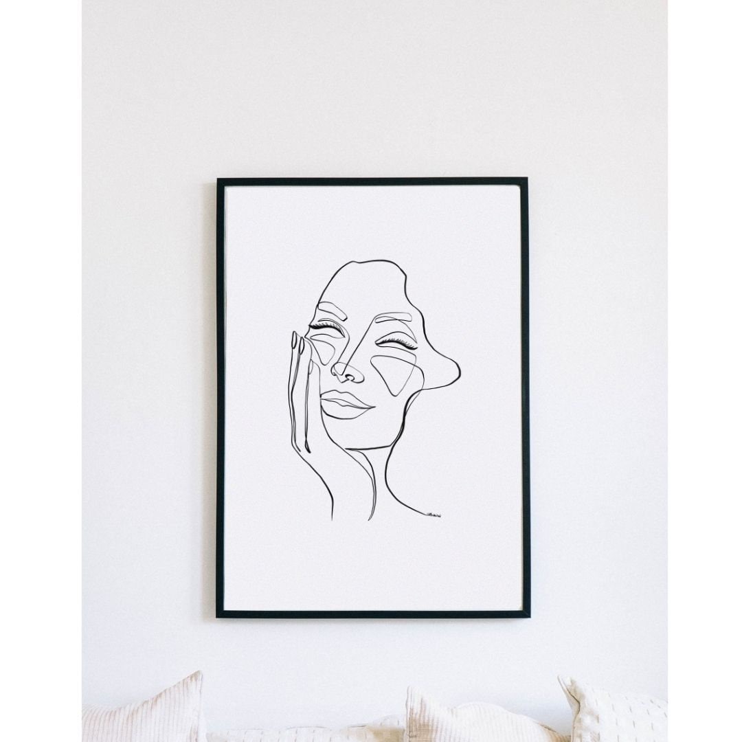 Abstract Female Face Print, Printable One Line Drawing, Feminine ...