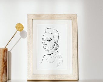 The Star, Tarot Cards, Printable One Line Drawing, Feminine Continuous ...