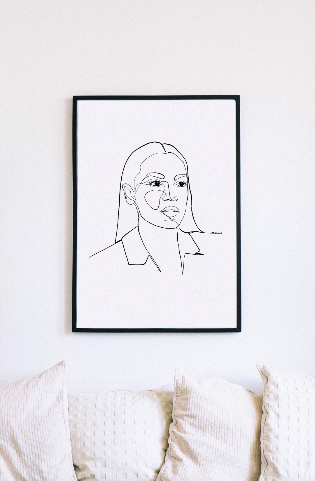 AOC, Alexandria Ocasio-cortez Printable One Line Drawing, Feminine ...