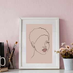 Black Pride , Black Woman, One Line Drawing, Black Minimalism, Black ...