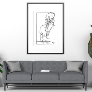 The Fool, Tarot Cards, Printable One Line Drawing, Masculine Continuous ...