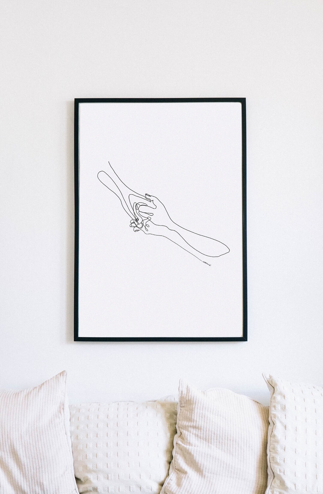 Abstract Hands Print, Printable One Line Drawing, Feminine Continuous ...