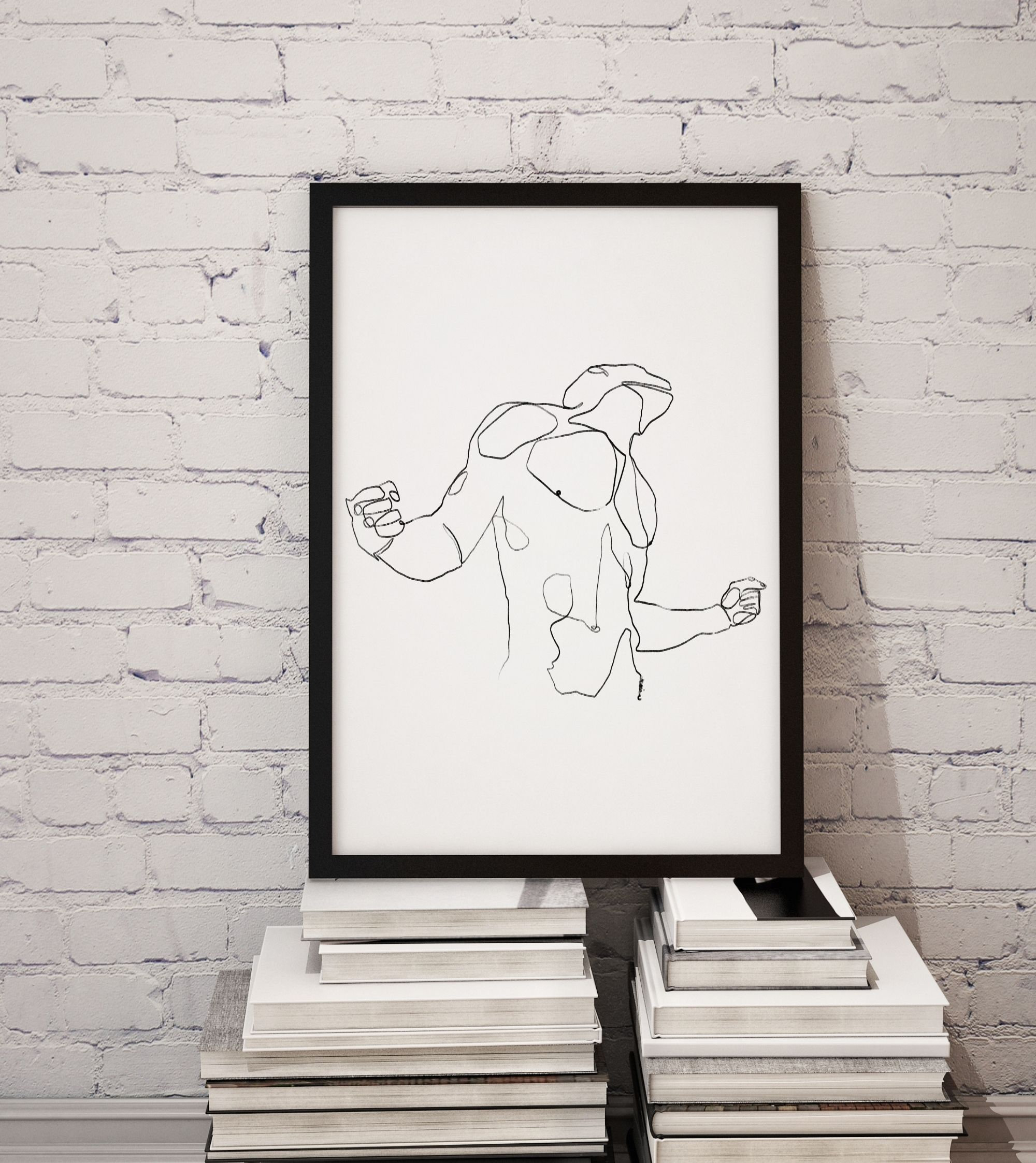 Testosterone Printable One Line Drawing Masculine Body - Etsy