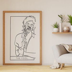 The Fool, Tarot Cards, Printable One Line Drawing, Masculine Continuous ...