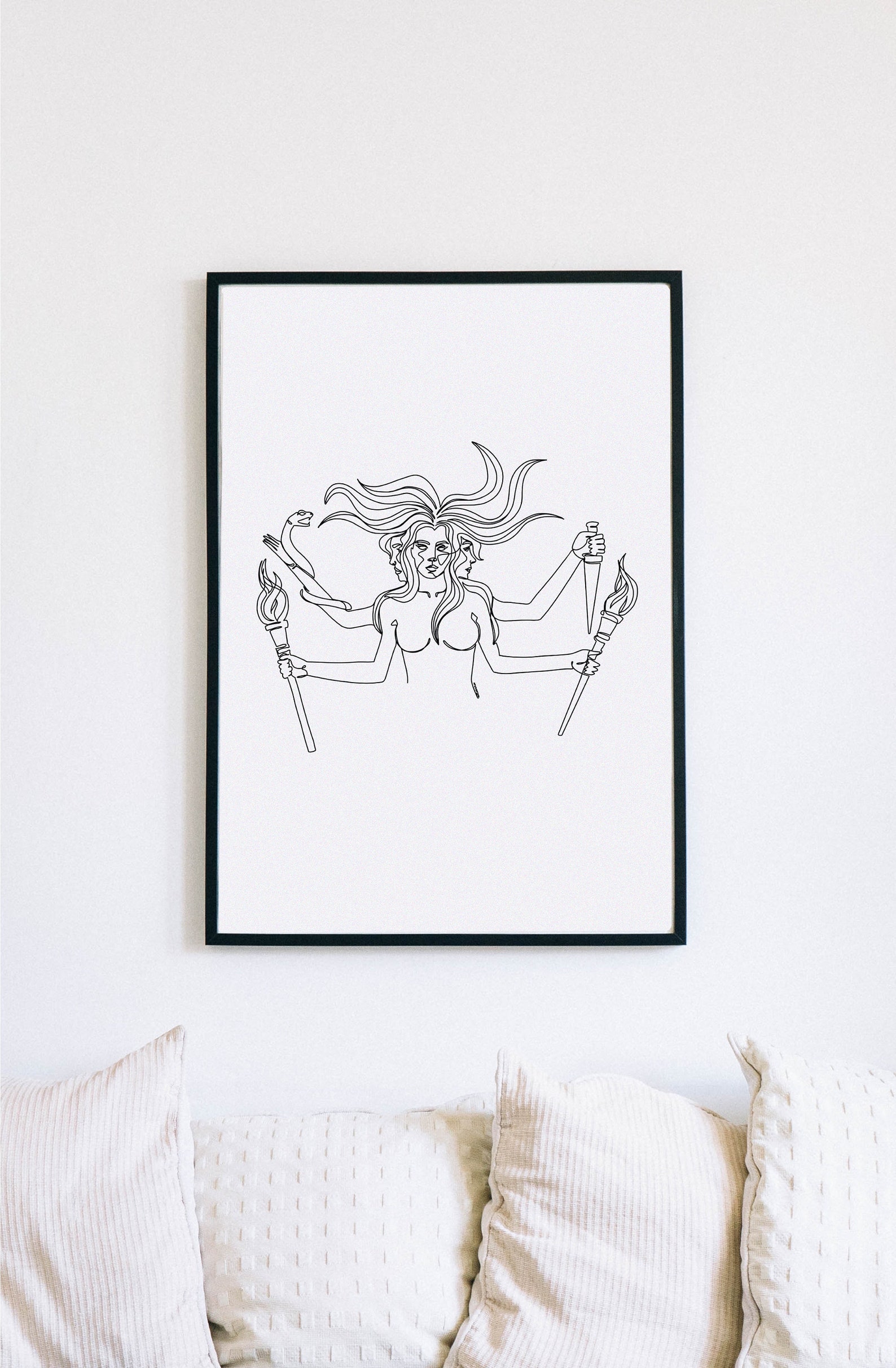 Hecate Drawing, Hekate Printable, Greek Goddess, Pagan Goddess, Wiccan ...