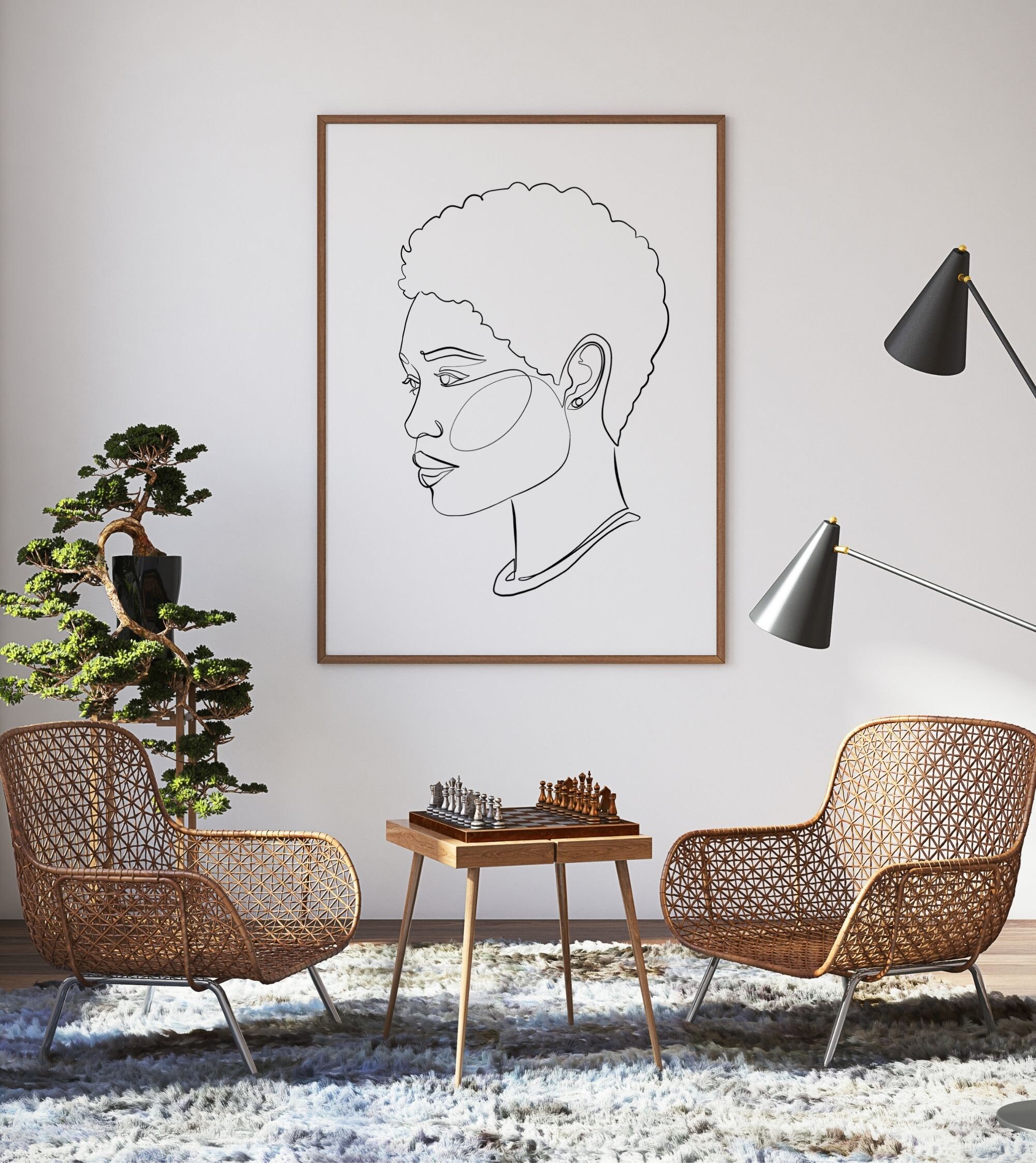 Nairobi, Black Woman, One Line Drawing, Black Minimalism, Black Girl ...