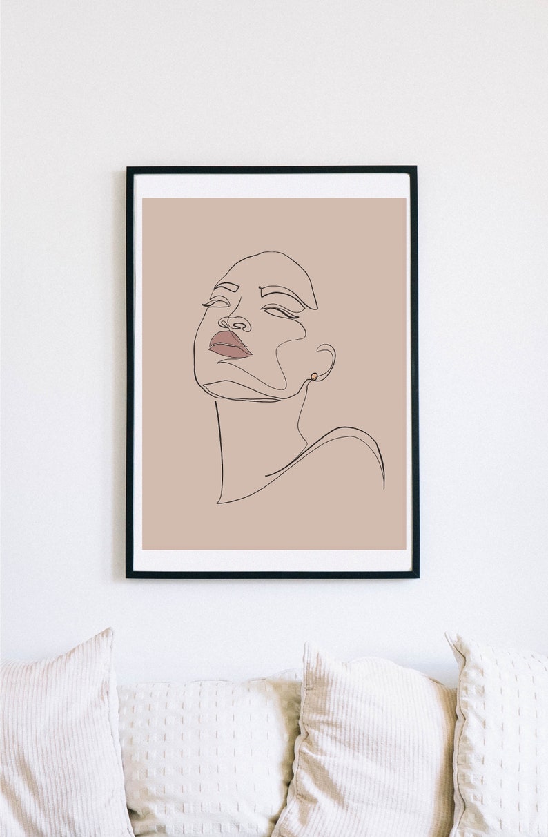 Flair Black Woman One Line Drawing Black Minimalism Black - Etsy