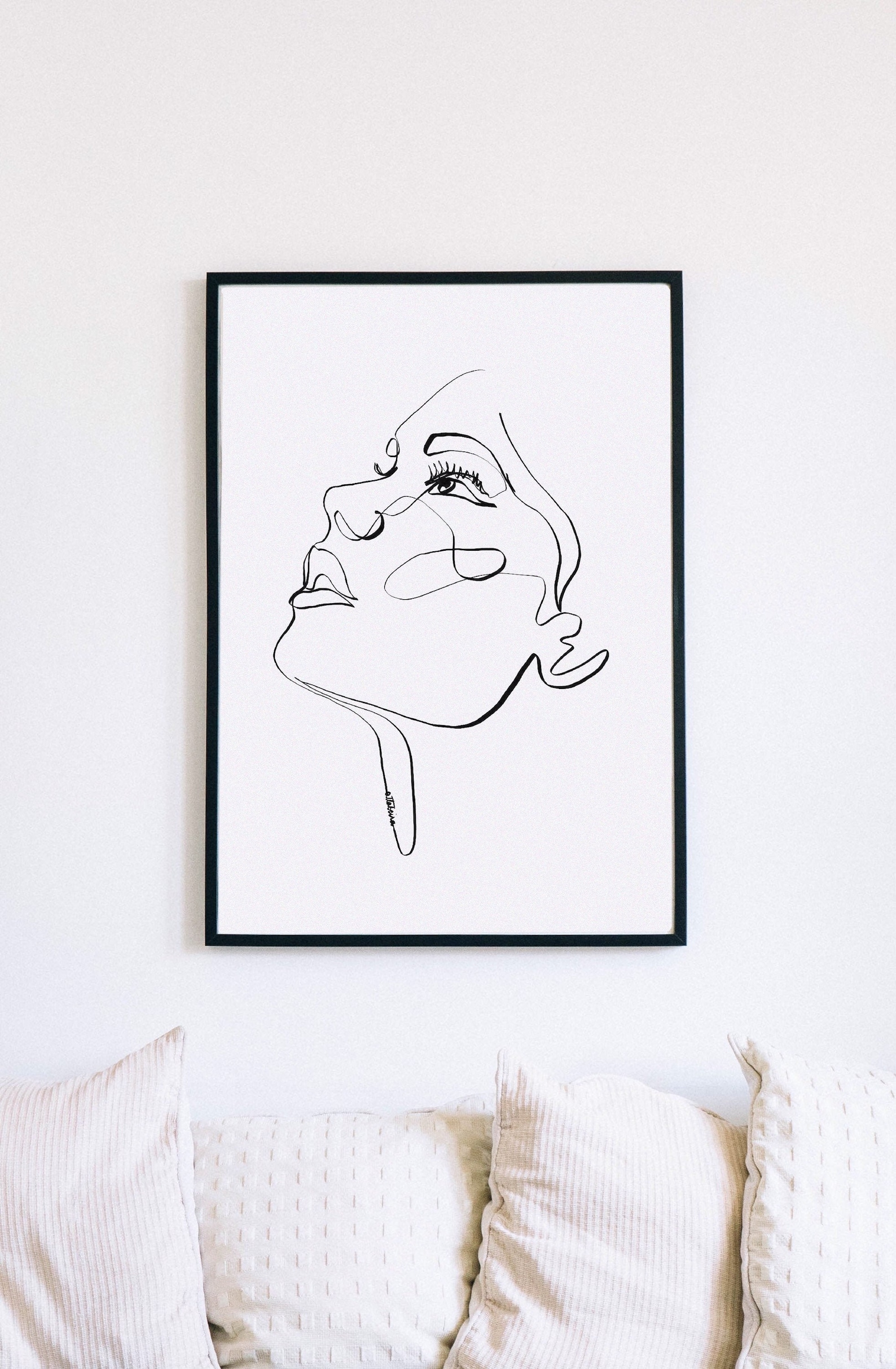 Abstract Female Face Print, Printable One Line Drawing, Feminine ...