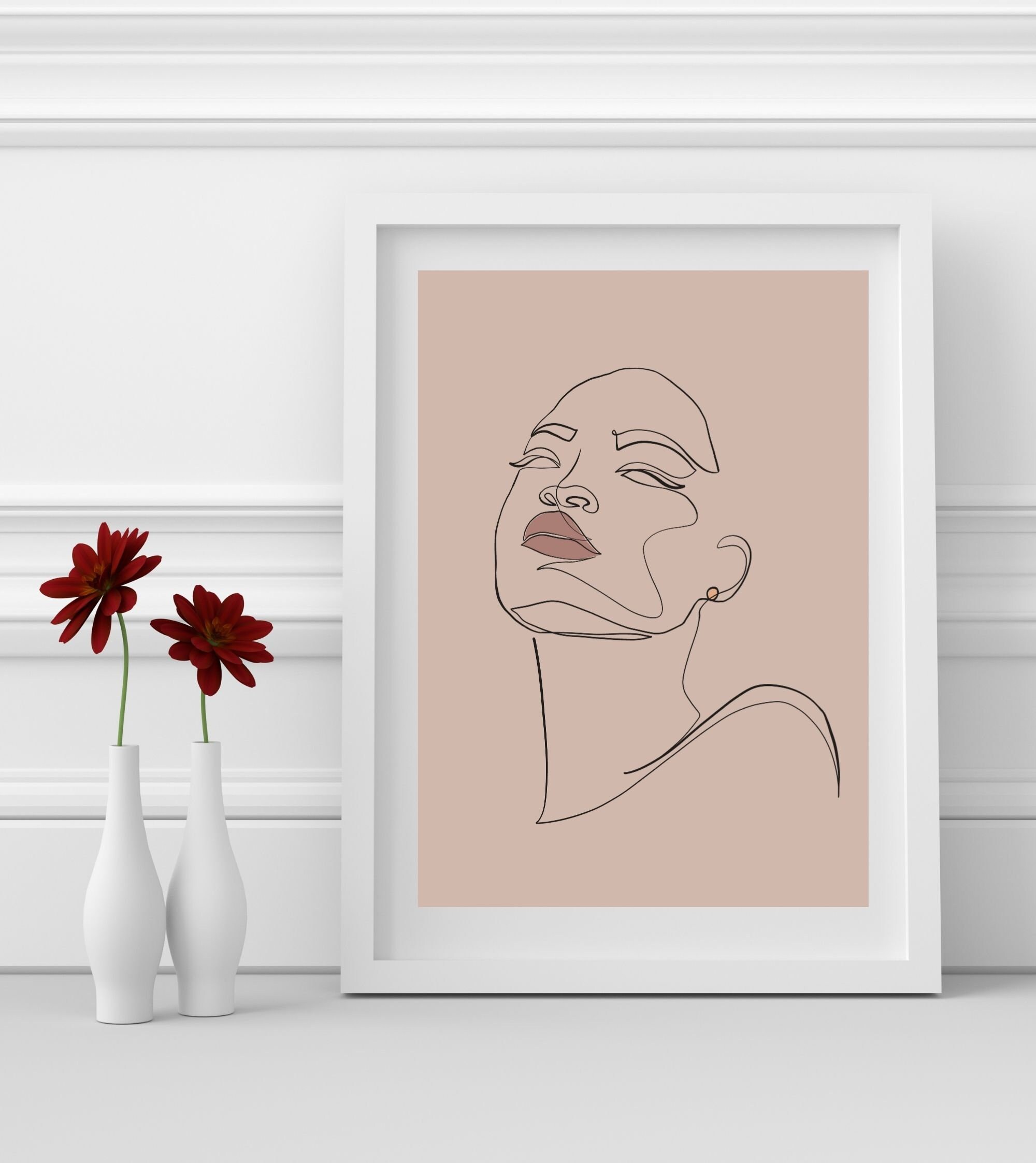 Flair Black Woman One Line Drawing Black Minimalism Black - Etsy