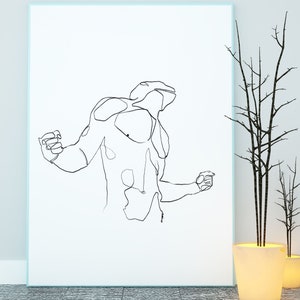 Testosterone, Printable One Line Drawing, Masculine Body, Minimalist ...
