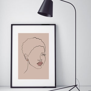 Black Pride , Black Woman, One Line Drawing, Black Minimalism, Black ...