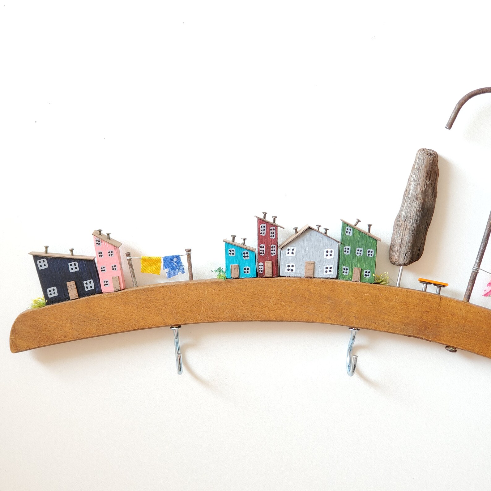 Vintage Key Rack Recycle Key holder Driftwood Houses | Etsy