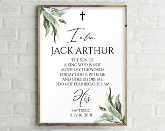 Baptism Gift for Boy Baptism Printable Sign Personalized | Etsy