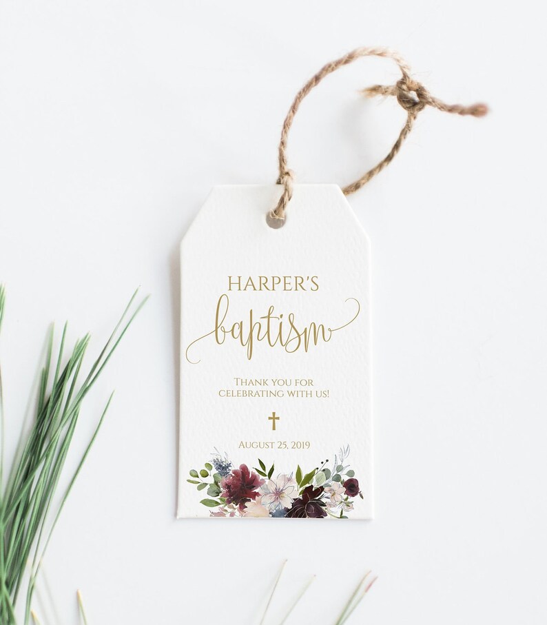 Baptism Favor Tags Baptism Thank You Tags Personalized - Etsy
