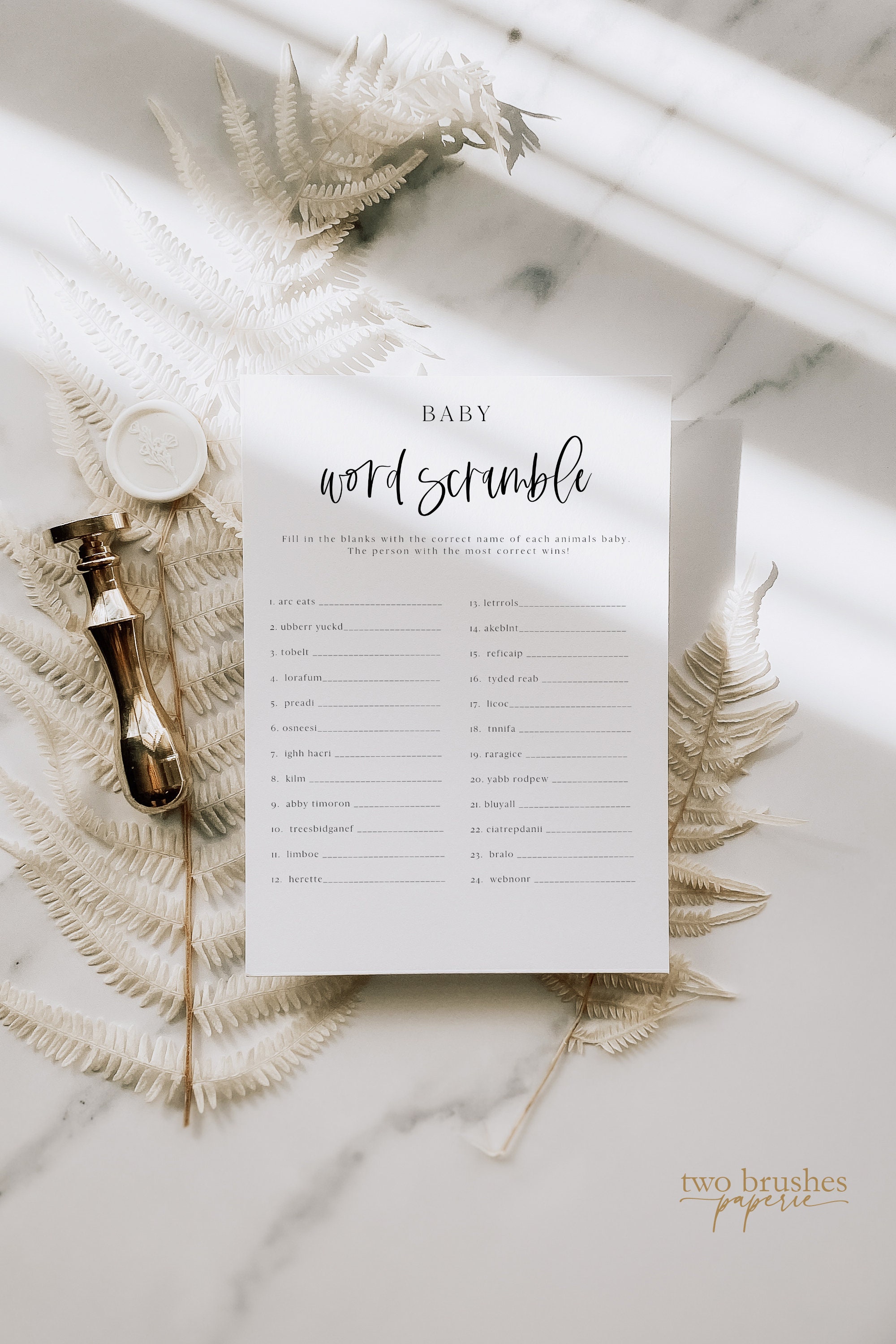 Baby Word Scramble Game Baby Scrambled Word Game Baby Shower - Etsy