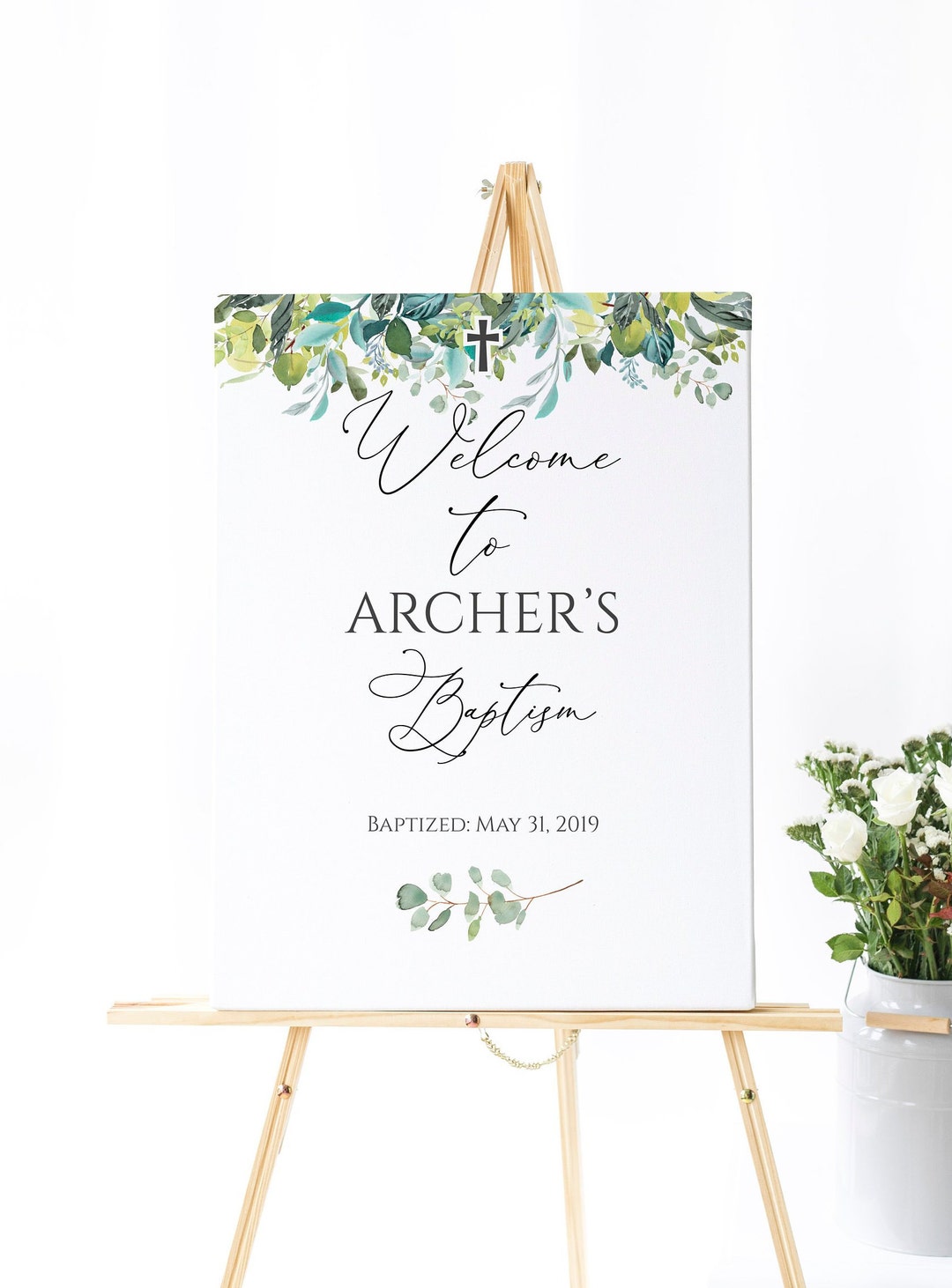 Baptism Welcome Sign Boy, Baby Boy Baptism, Baptism Party Decorations ...