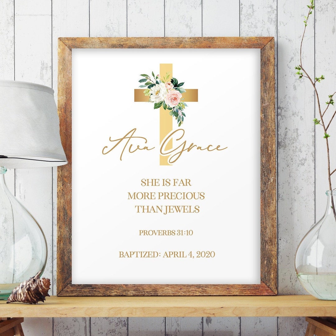 Baptism Gift for Goddaughter, Printable Baptism Gift, Personalized ...