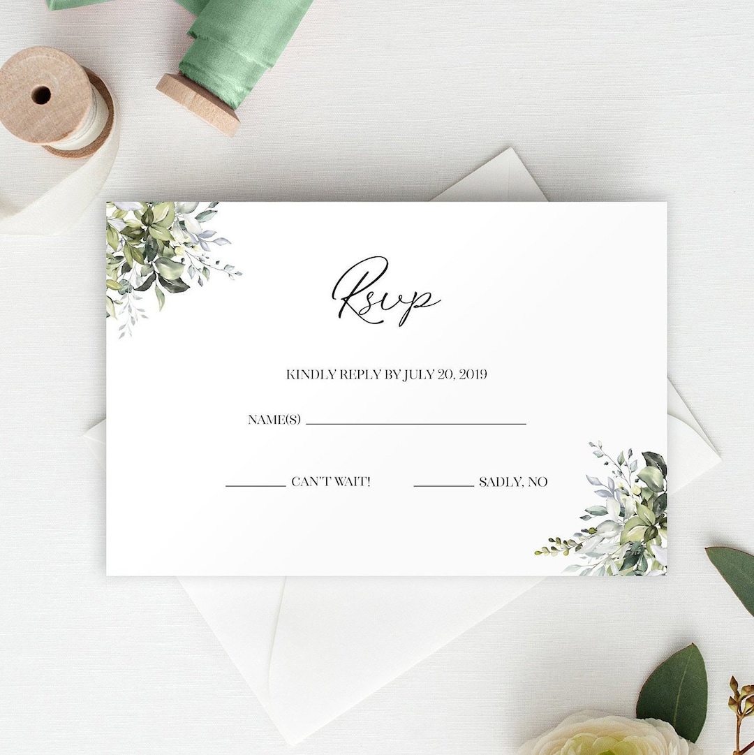 RSVP Card Template, Printable RSVP Card, Editable Rsvp Cards, RSVP ...