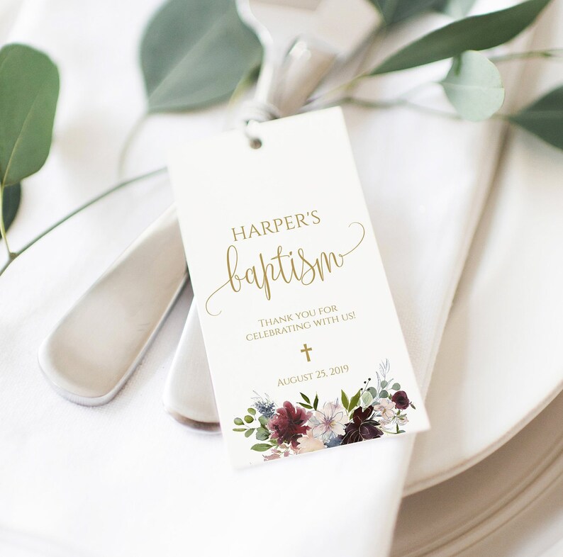 Baptism Favor Tags Baptism Thank You Tags Personalized - Etsy