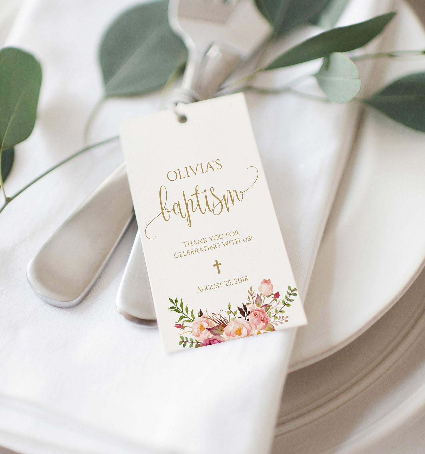 Baptism Favor Tags Template Printable Baptism Favor Tags | Etsy
