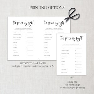 Guess the Price Baby Shower Game Printable Template, the Price is Right ...