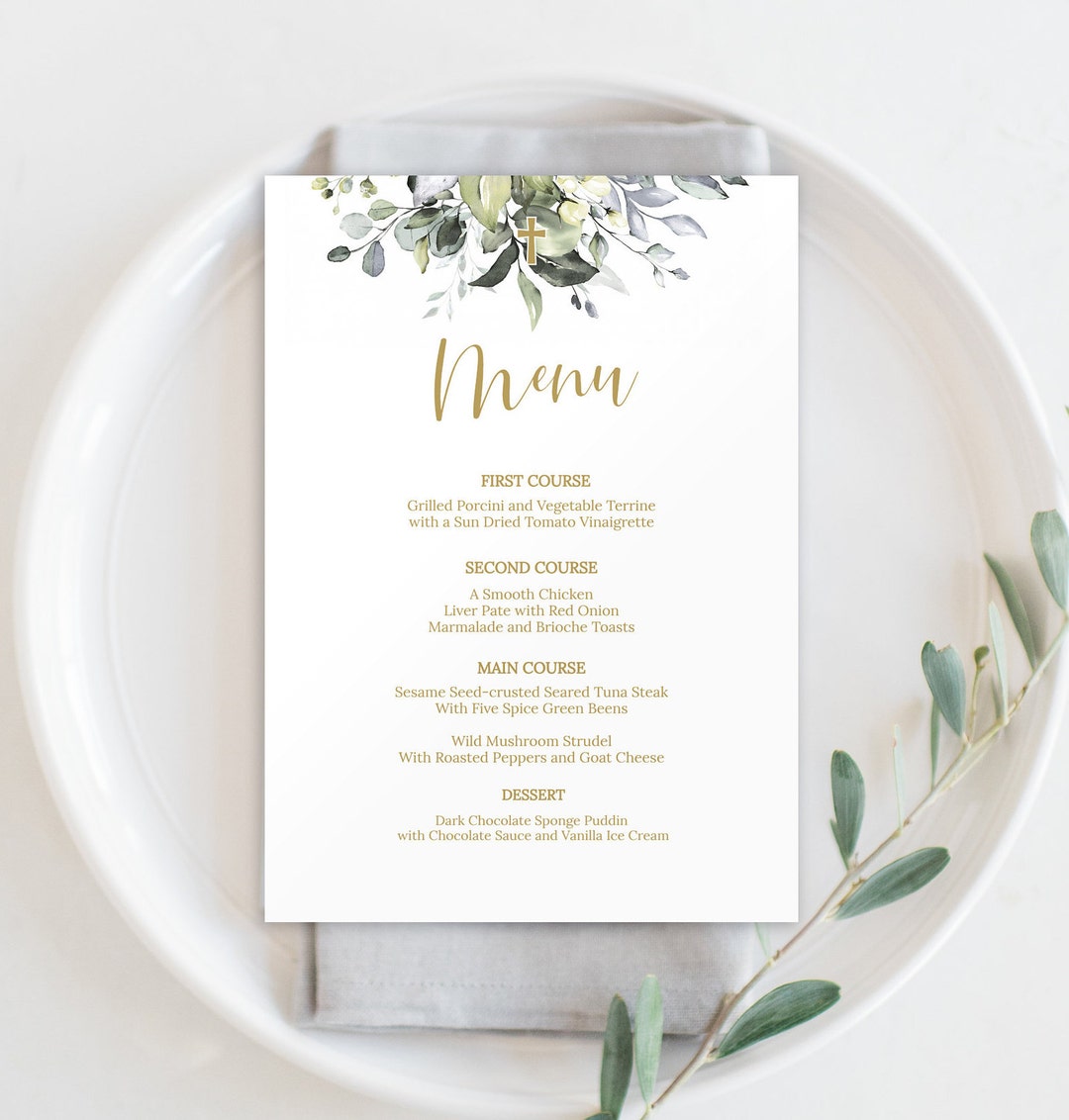 Baptism Menu, Christening Menu, First Communion Menu, Editable Menu ...