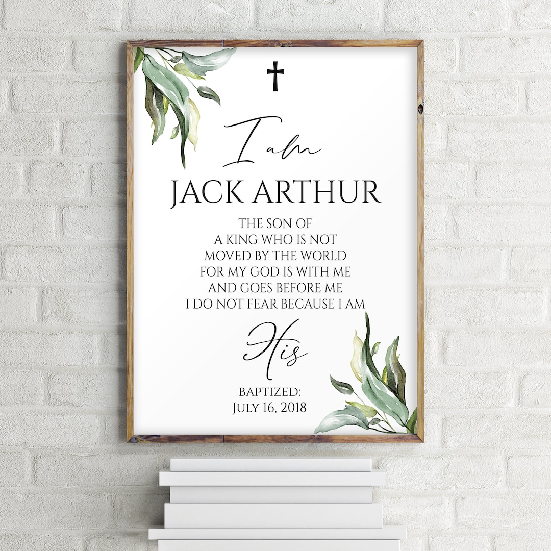 Baptism Gift Boy, Baptism Printable Sign, Personalized Baptism Gift ...